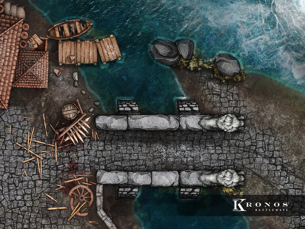 Abandoned Village Battlemap: Flooded Town, RPG Map (digital Download ...
