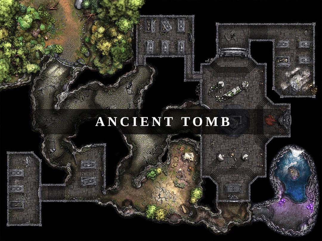 Ancient Tomb Battle Map: D&D 5e, VTT (digital Map) - Etsy