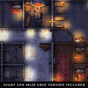 Insane Asylum Prison Battlemap, Dnd Battle Map, D&D, Dungeons and ...