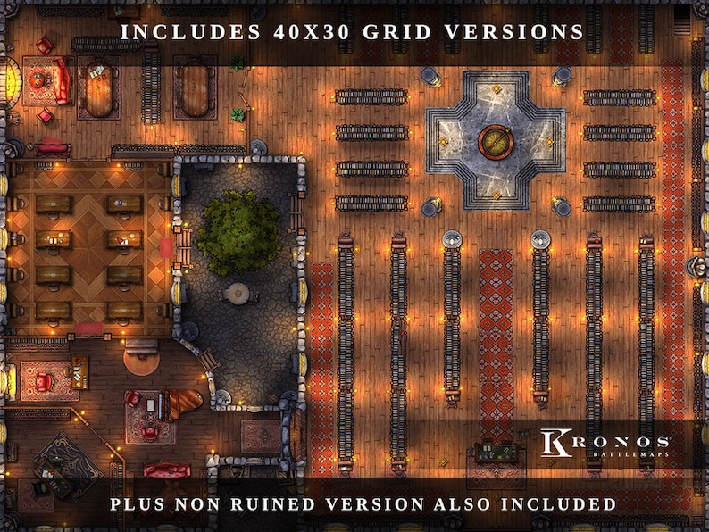 Abandoned Library Ruins Battlemap: 40x30 Dnd 5e (digital Download) - Etsy