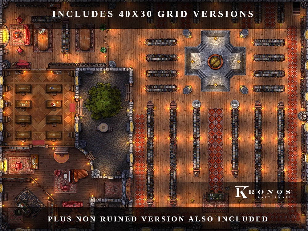 Abandoned Library Ruins Battlemap, 40x30, Dnd Battle Map, D&D, Battle ...