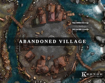 Raided Village Battle Map, Dnd Battle Map, D&D, Battlemap, Dungeons and ...