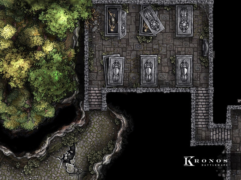 Ancient Tomb Battle Map: D&D 5e, VTT (digital Map) - Etsy
