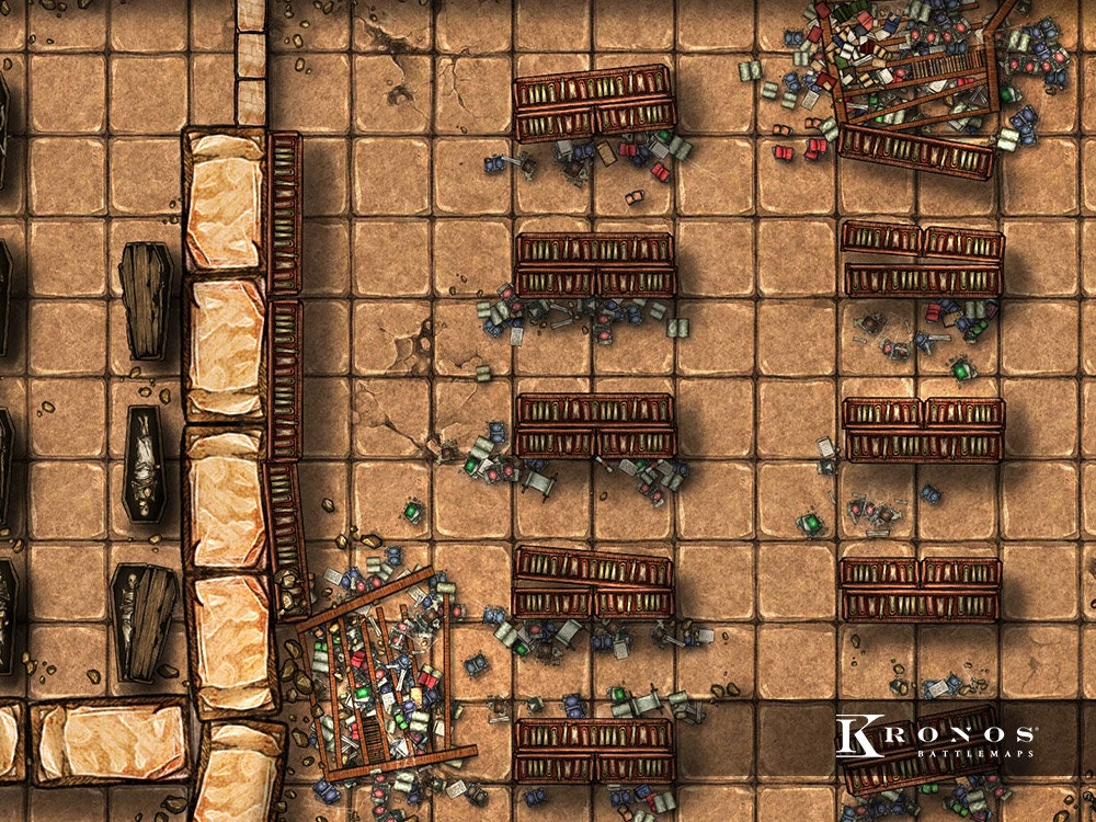 Ancient Library Abandoned Ruins Battlemap, Dnd Battle Map, D&D, Battle ...