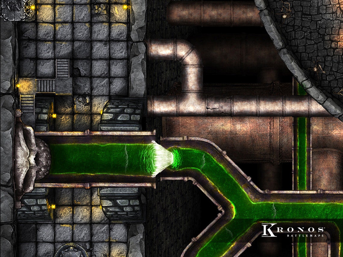City Sewer Arena Digital Battlemap, Battlemap, Dnd Battle Map, D&D, 5e ...