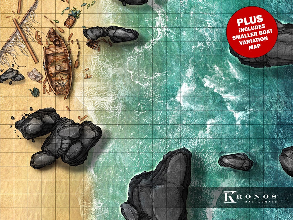 Shipwreck Battlemap, Dnd Battle Map, D&D, Dungeons and Dragons, 5e ...