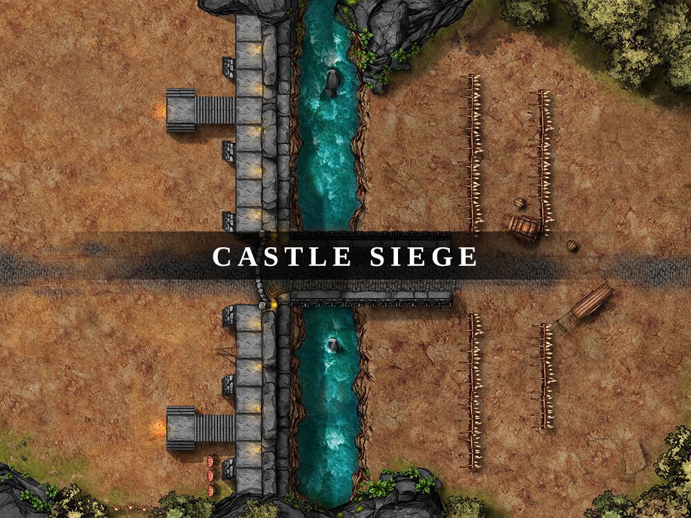 The Castle Siege - Battlemap - Etsy