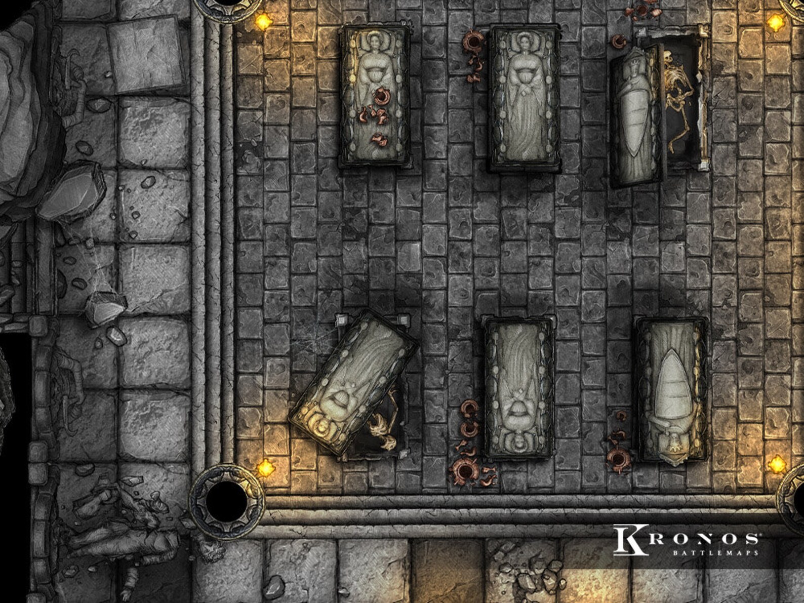 Catacombs Battlemap: 40x30 Dnd Map (digital Download) - Etsy