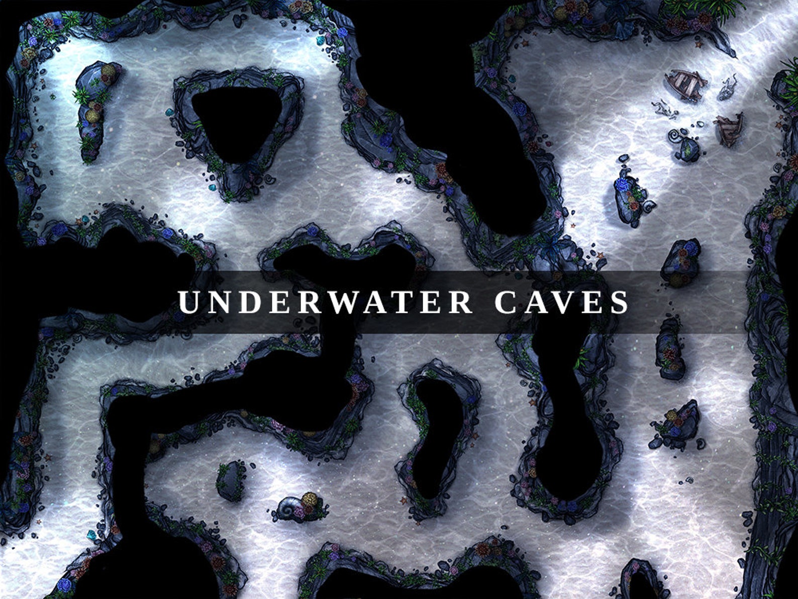 Underwater Caves Battlemap: 40x30 Dnd Map (digital Download) - Etsy