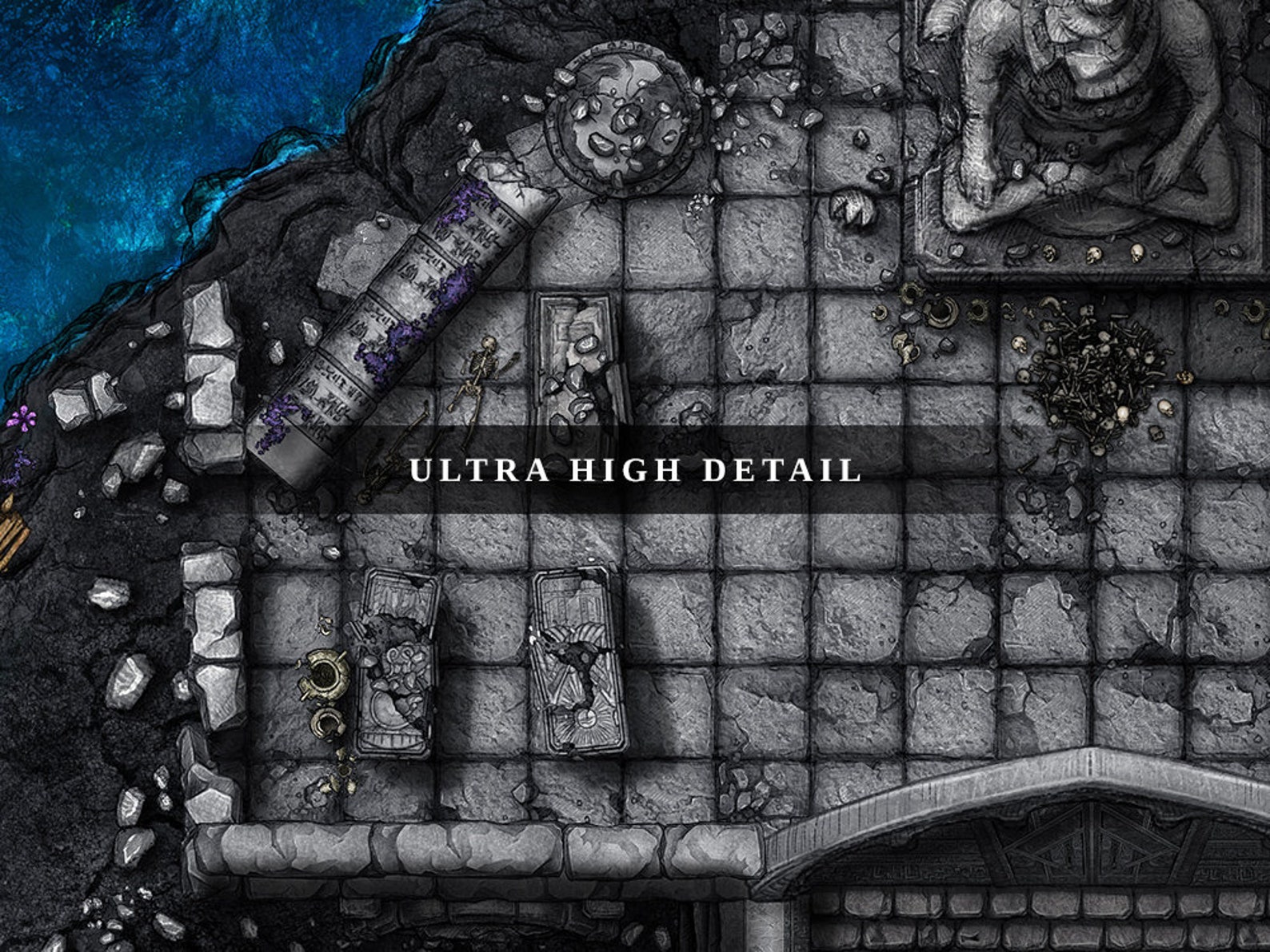 Underdark Ruins Battlemap: 40x30 Dnd Map (digital Download) - Etsy