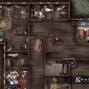 Abandoned Mansion Battle Map: 40x30 Double-story Ruins (digital ...