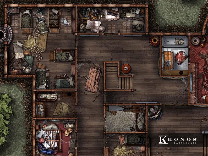 Abandoned Mansion, Dnd Battle Map, D&D Battle Map, RPG Battle Map ...