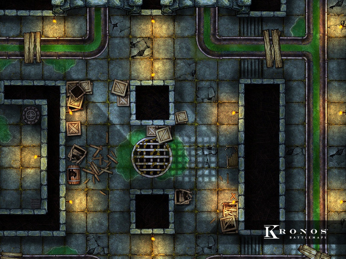 City Sewers Digital Battlemap: 40x30 Dnd 5e Map (digital Download) - Etsy