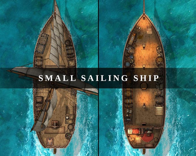 Sailing Ship Cloth Battle Map With 1″ grid – 21.5″ X 21.5″ RPG ...