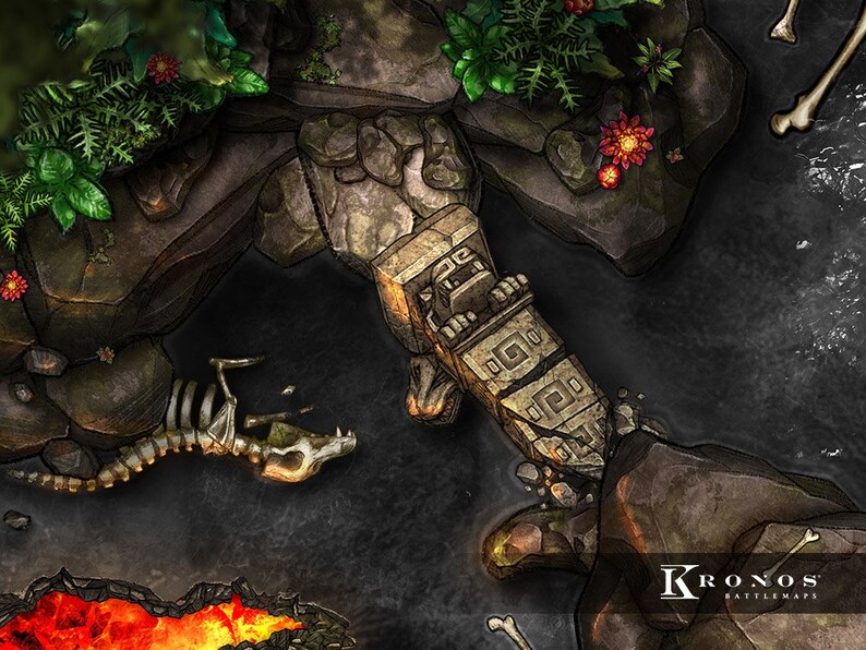 Jungle Tar Pit Digital Battlemap, Grid/night Versions Dnd Battle Map ...