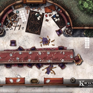 Abandoned Mansion Battle Map: 40x30 Double-story Ruins (digital ...
