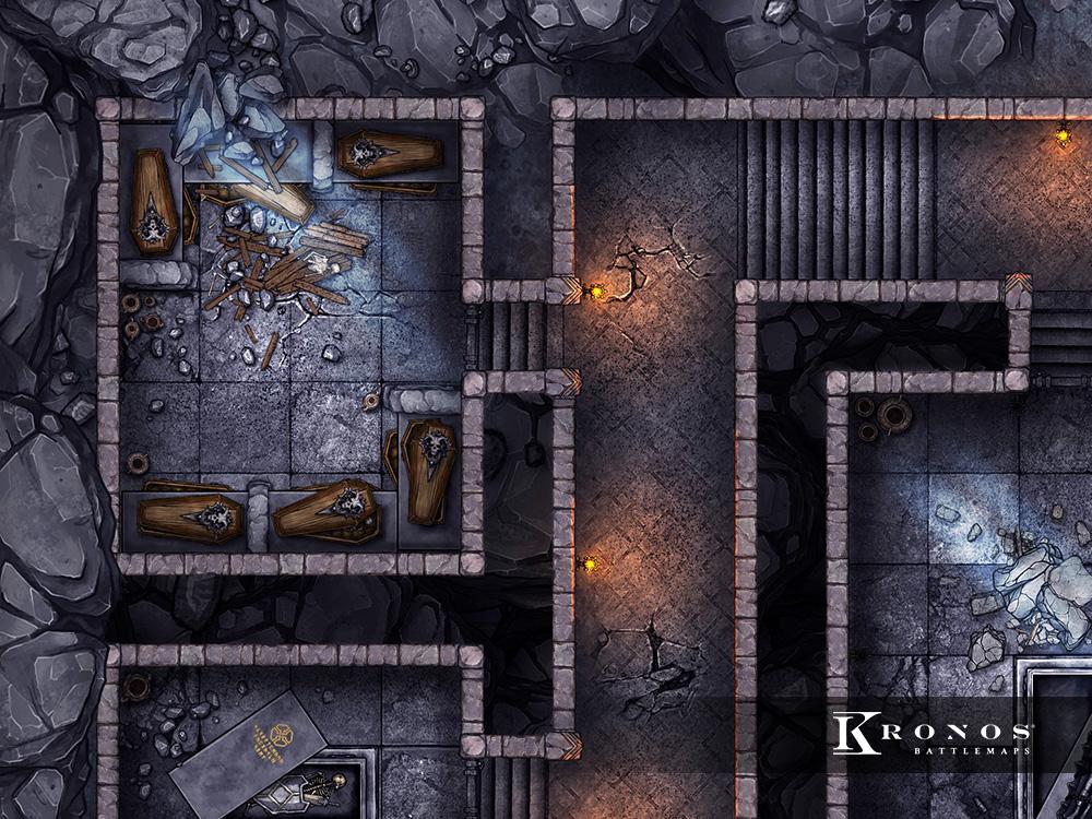 Dwarven Tomb Battle Map: D&D 5e, Roll20, VTT (digital Map) - Etsy