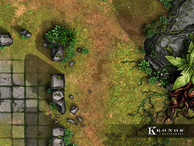 Jungle Ruins Digital Battlemap, + Grid/night Versions Dnd Battle Map ...