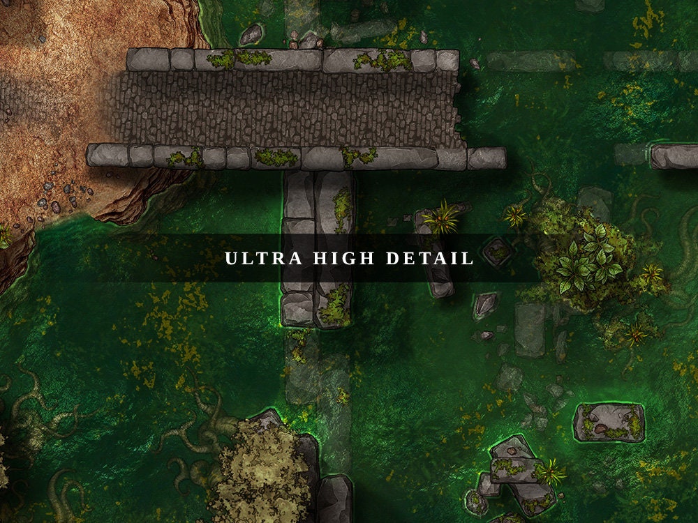 Swamp Ruins - Battlemap, Dnd Battle Map, Wasteland, Battle Map ...