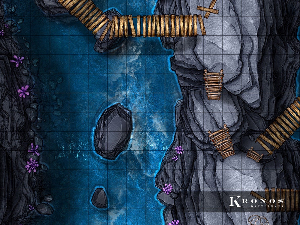 Underdark River Crossing Digital Battlemap, Dndbattle Map, D&D ...