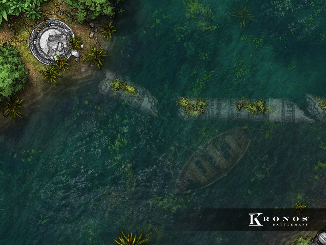Swamp Ruins II - Battlemap, Dnd Battle Map, Battle Map, Dungeons and ...