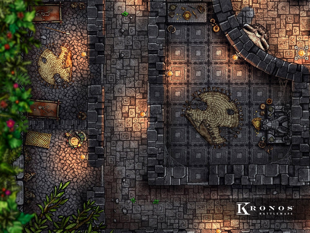 Jungle Temple Ruins Battlemap, Dnd Battle Map, Battle Map, Dungeons and ...