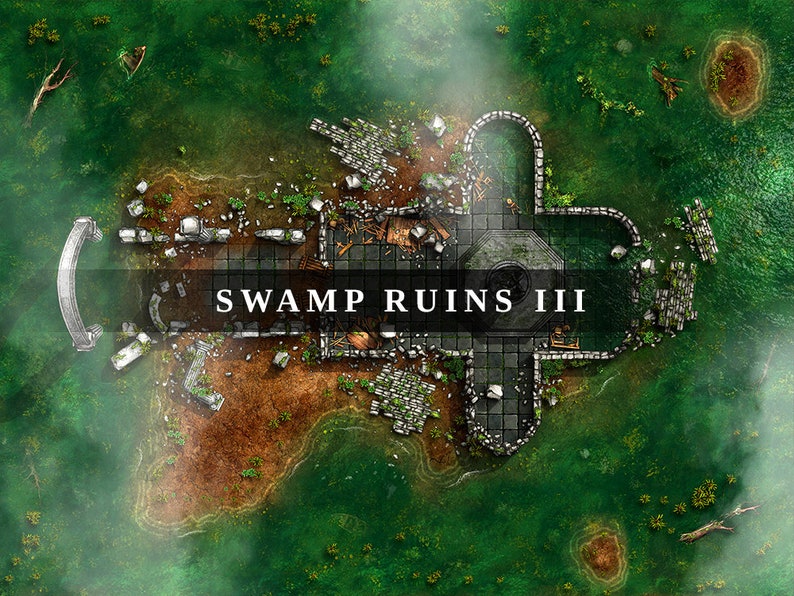 Swamp Ruins 3 - Battlemap, Dnd Battle Map, Battle Map, Dungeons and ...