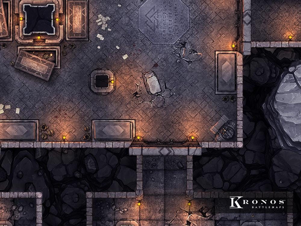 Dwarven Tomb Battle Map: D&D 5e, Roll20, VTT (digital Map) - Etsy