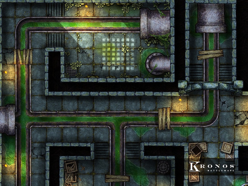 City Sewers Digital Battlemap: 40x30 Dnd 5e Map (digital Download) - Etsy