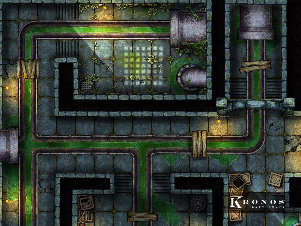 City Sewers Digital Battlemap, Battlemap, Dnd Battle Map, D&D, 5e ...