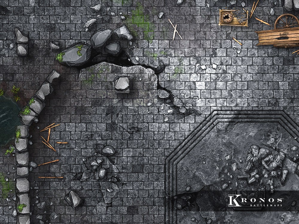 Castle Ruins Battlemap, Dnd Battle Map, D&D, Battle Map, Dungeons and ...