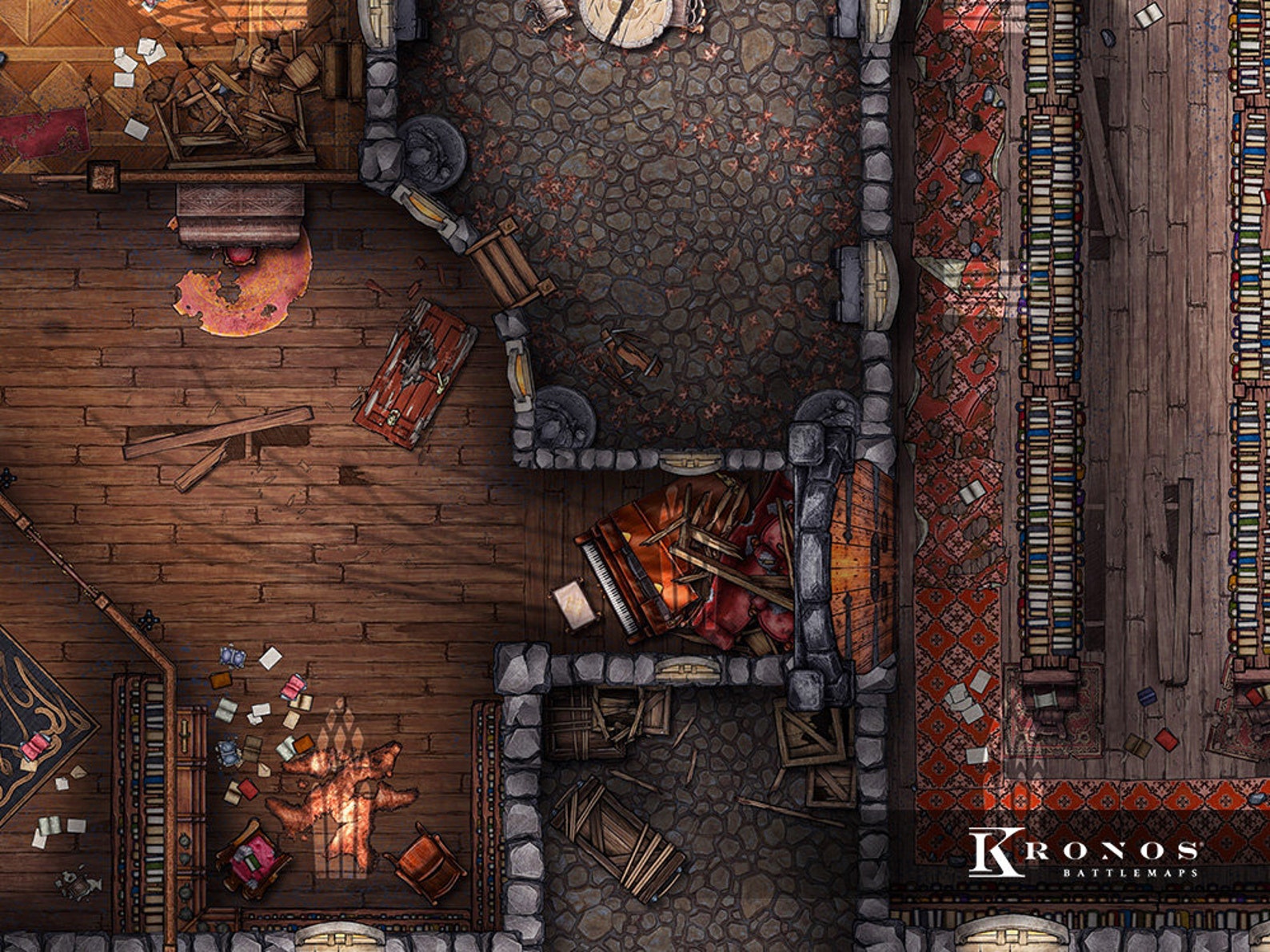 Abandoned Library Ruins Battlemap: 40x30 Dnd 5e (digital Download) - Etsy