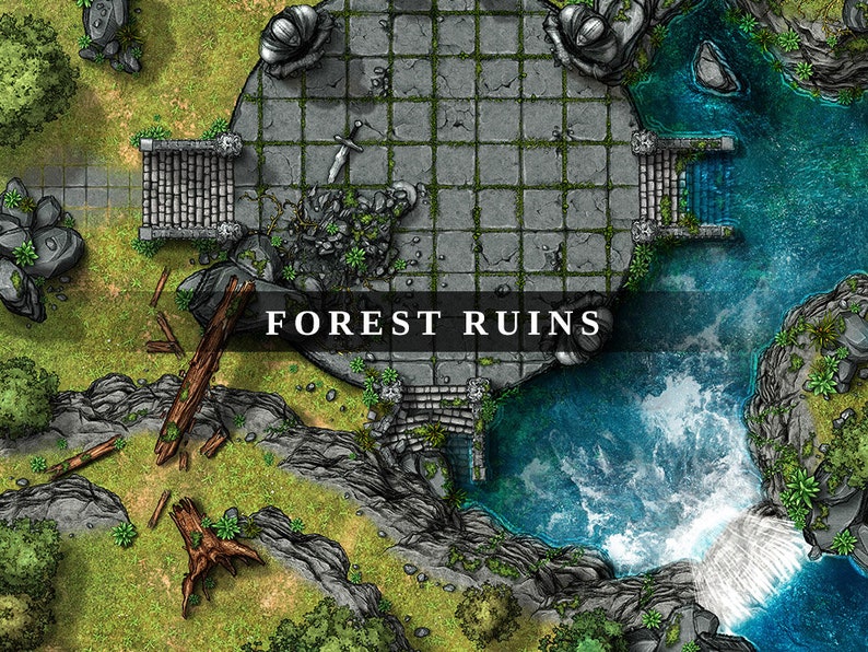 Forest Encounter Battlemap: Dnd 5e Digital Map (x2) - Etsy