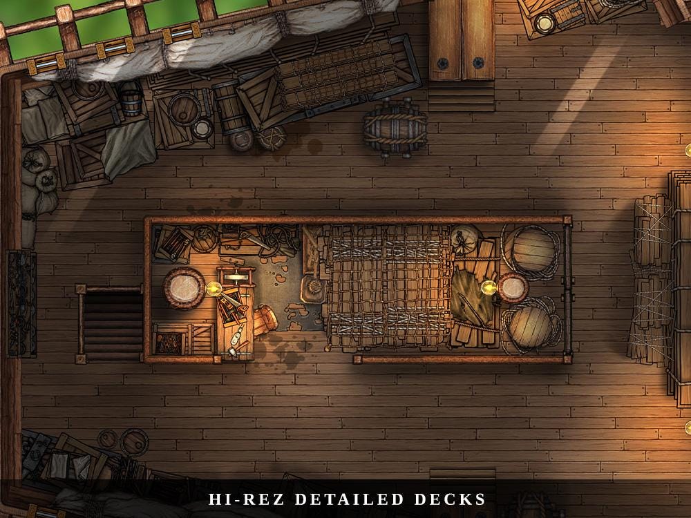 Airship Battlemap: Steampunk Galleon for D&D, 5e, Roll20, Foundry, VTT ...