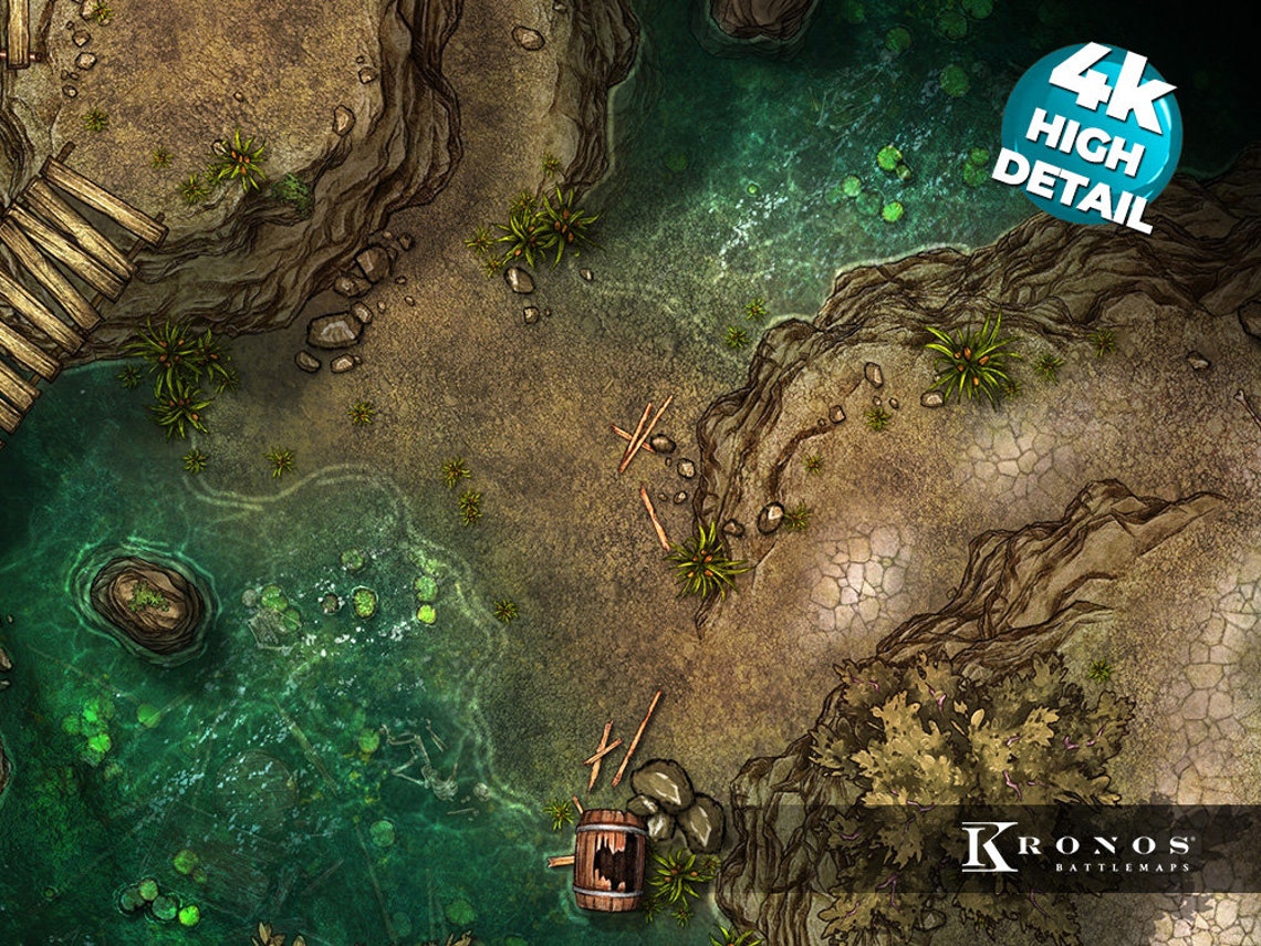 Witches Swamp Battlemap: 4K High Detail Dnd Map (digital Map) - Etsy
