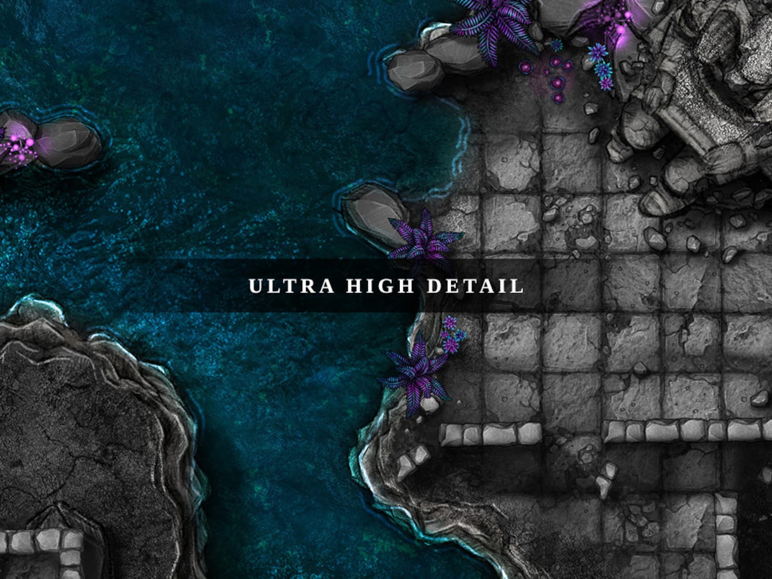 Underdark Ruins Battlemap: 40x30 Dnd Map (digital Download) - Etsy