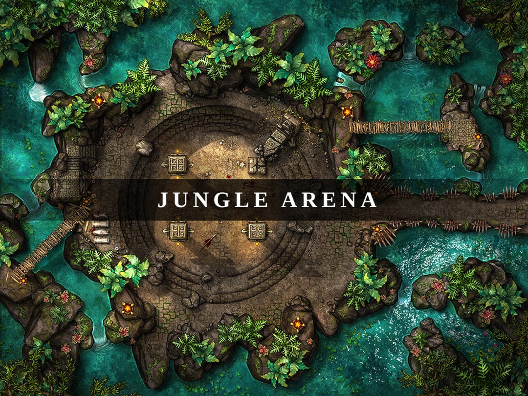 Jungle Arena Digital Battlemap, 4k, Battlemap, Dnd Battle Map, D&D, 5e, Roll20, Fantasy Grounds ...
