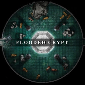 Flooded Crypt Battlemap, Dnd Battle Map, D&D, Battle Map, Dungeons and ...