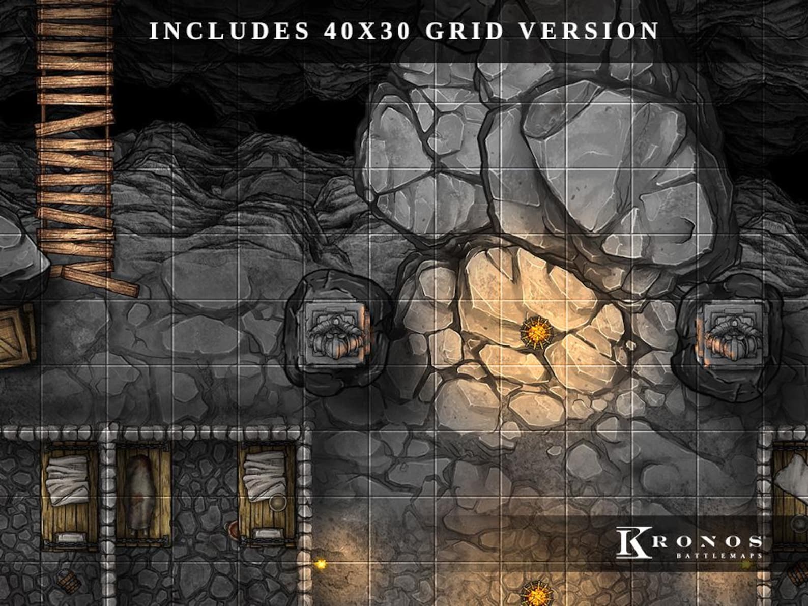 Underground Prison Battlemap: 40x30 Dnd Map (digital Map) - Etsy