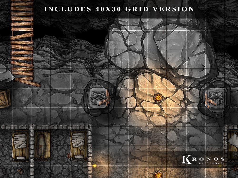 Underground Prison Battlemap: 40x30 Dnd Map (digital Map) - Etsy