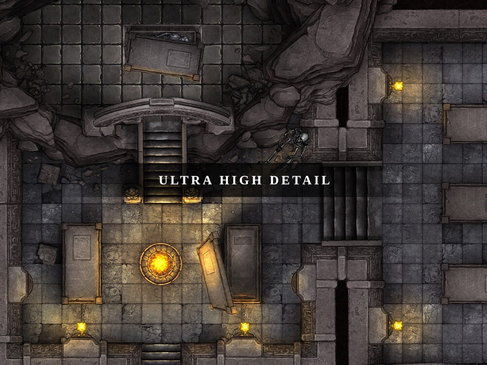 Fire Giant's Tomb Digital Battlemap, Dnd Battle Map, D&D, Battle Map ...