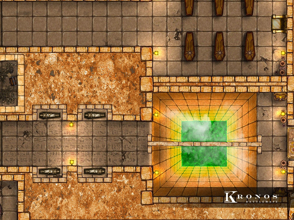 Mummy's Tomb Digital Battlemap: 40x117 Grid Dnd 5e (digital Download ...
