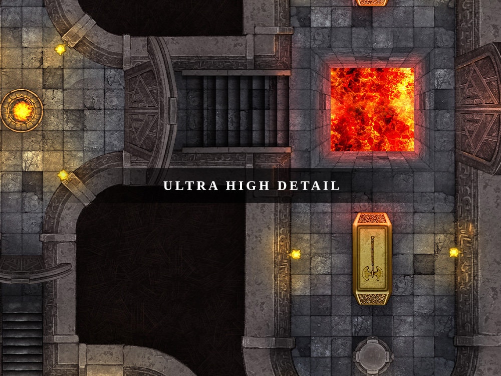 Fire Giant's Tomb Digital Battlemap, Dnd Battle Map, D&D, Battle Map ...