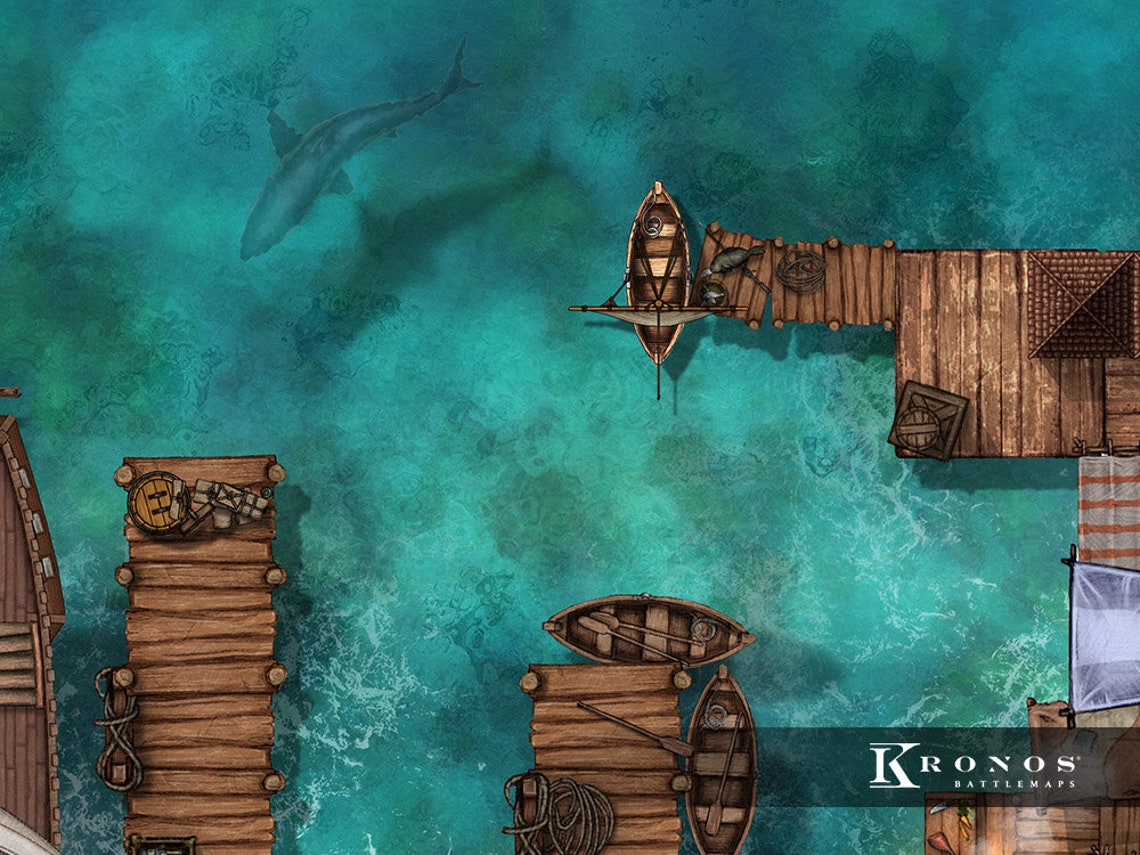 Fishing Village Battlemap: Coral Atoll RPG Map (digital Download) - Etsy