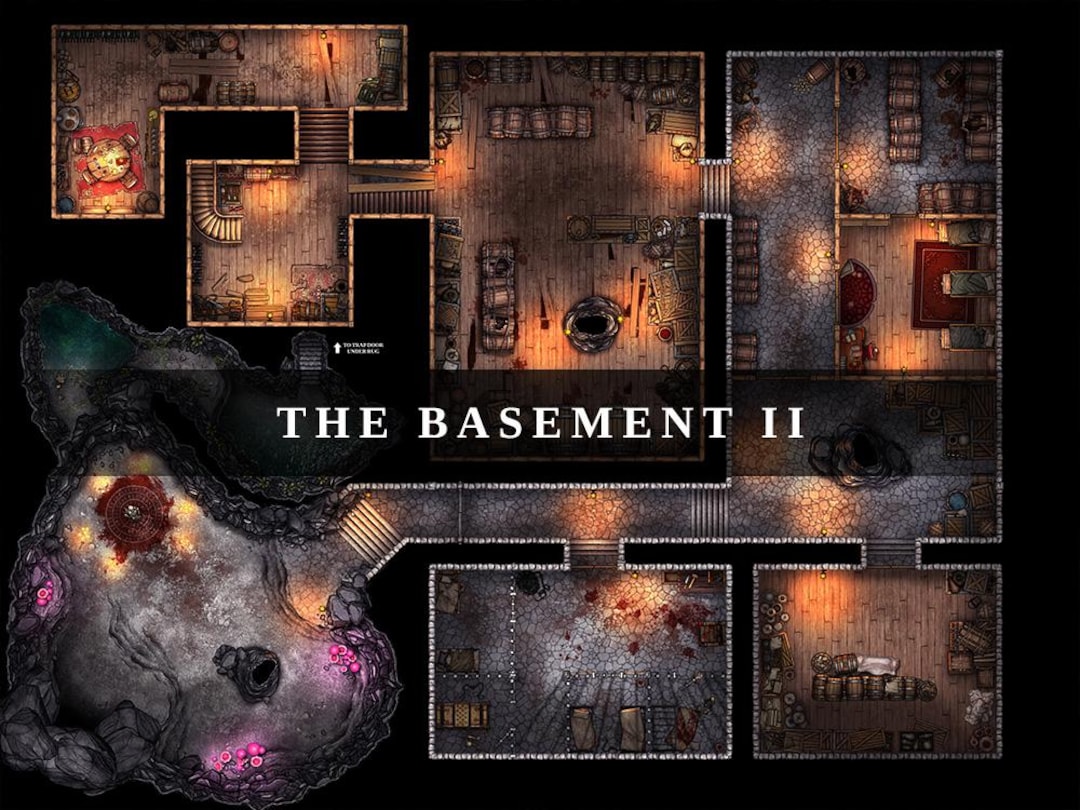 The Basement, 4k, Dnd Battle Map, D&D, Battle Map, Dungeons and Dragons, Roll20, Fantasy Grounds ...