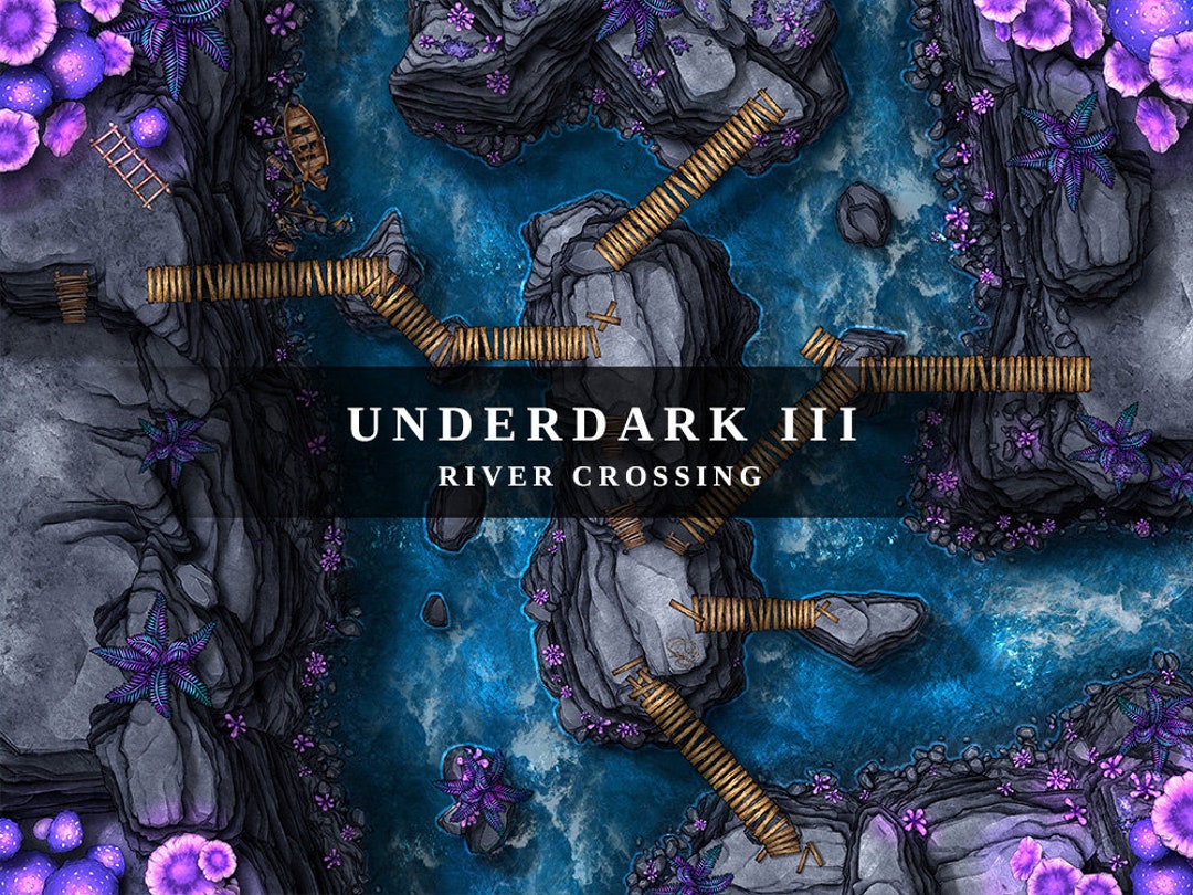 Underdark River Crossing Digital Battlemap, Dndbattle Map, D&D, Dungeons and Dragons, 5e, Roll20 ...