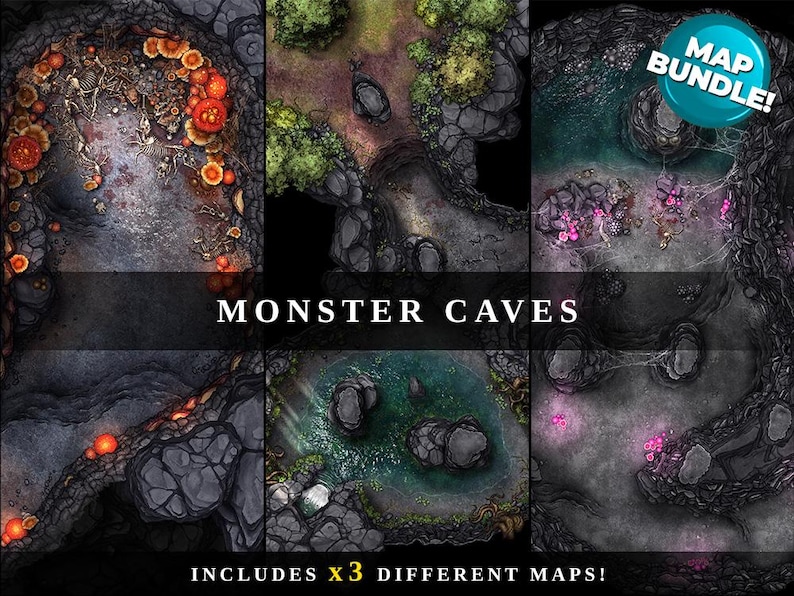 Caves Battlemap: 40x30 Dnd 5e Digital Map (JPEG) - Etsy