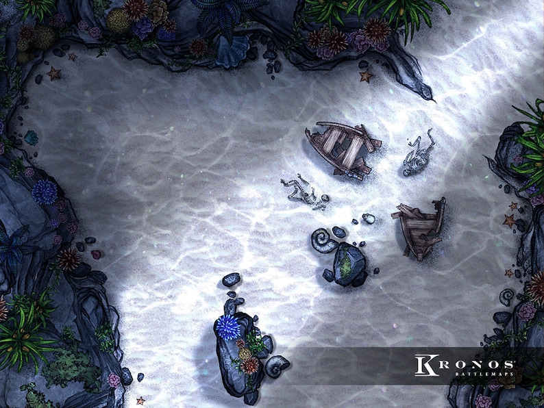 Underwater Caves Battlemap: 40x30 Dnd Map (digital Download) - Etsy