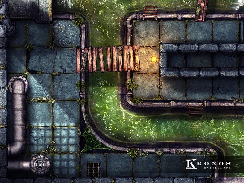 4K Sewer Battlemap: Gridded Dnd Digital Map (20x20) - Etsy