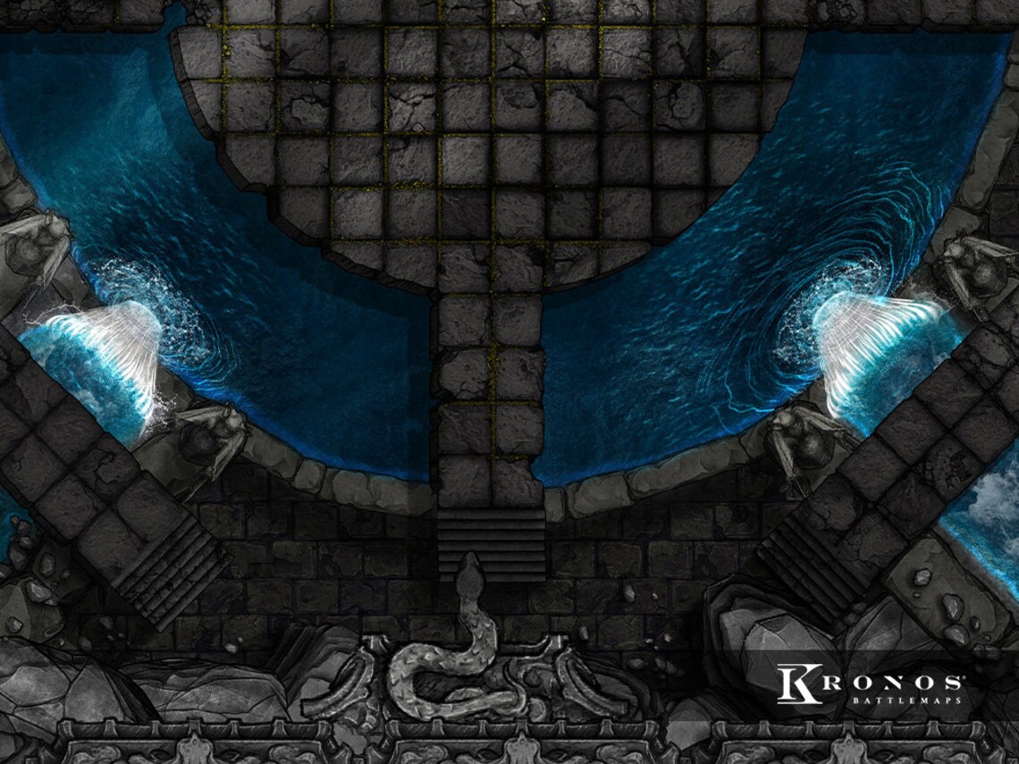 Water Temple - Battlemap, Dnd Battle Map, Battle Map, Dungeons and ...